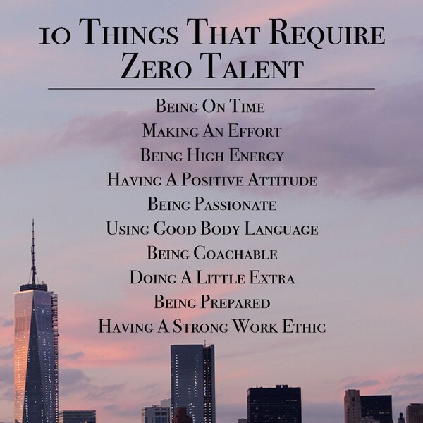 10 Things That Require Zero Talent Poster - Etsy