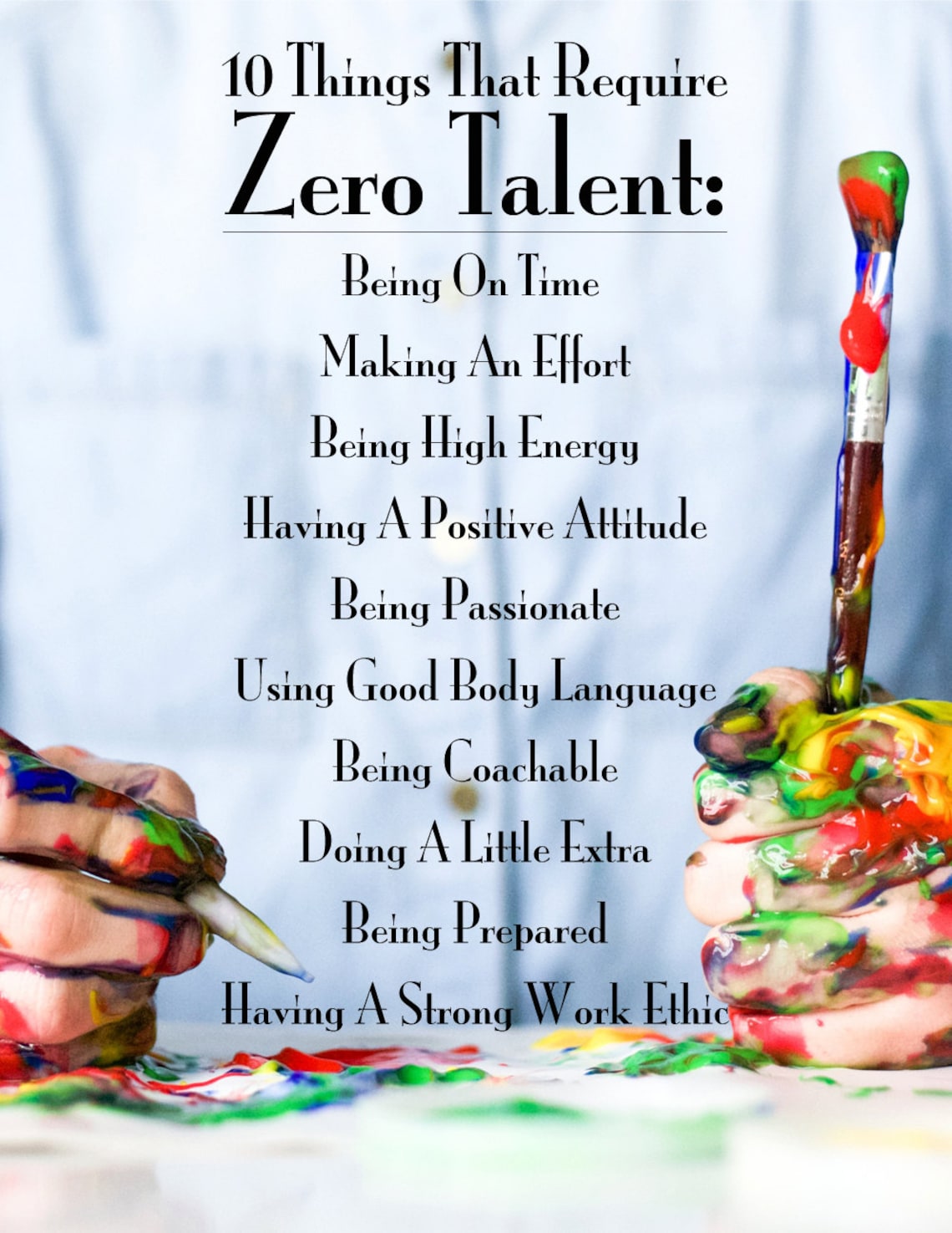 10 Things That Require Zero Talent Inspirational Print Poster Typography Art Office Wall Decor ...