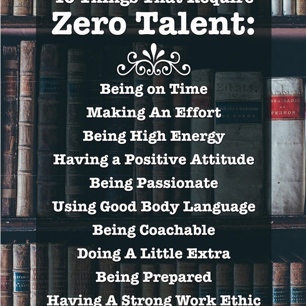 10 Things That Require Zero Talent Poster - Etsy