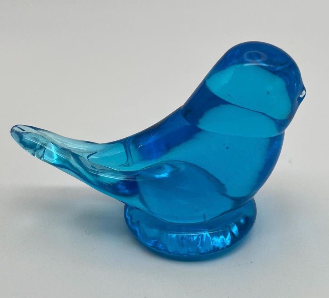 Large Leo Ward Bluebird of Happiness • Signed Art Glass Bird • Arkansas ...