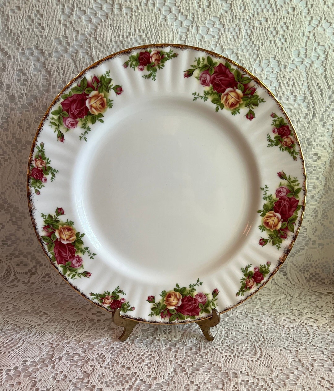 RARE DINNER PLATES 1962 Old Country Roses Royal Albert Dinnerware ...