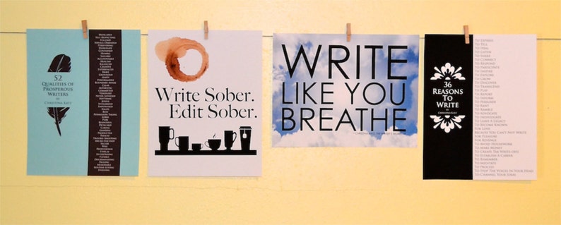 36 Reasons to Write, Inspirational Print, Motivational Poster, Black ...