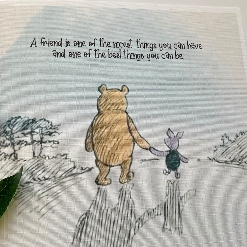 Winnie the Pooh and Piglet Card. A Friend is One of the Nicest Things ...