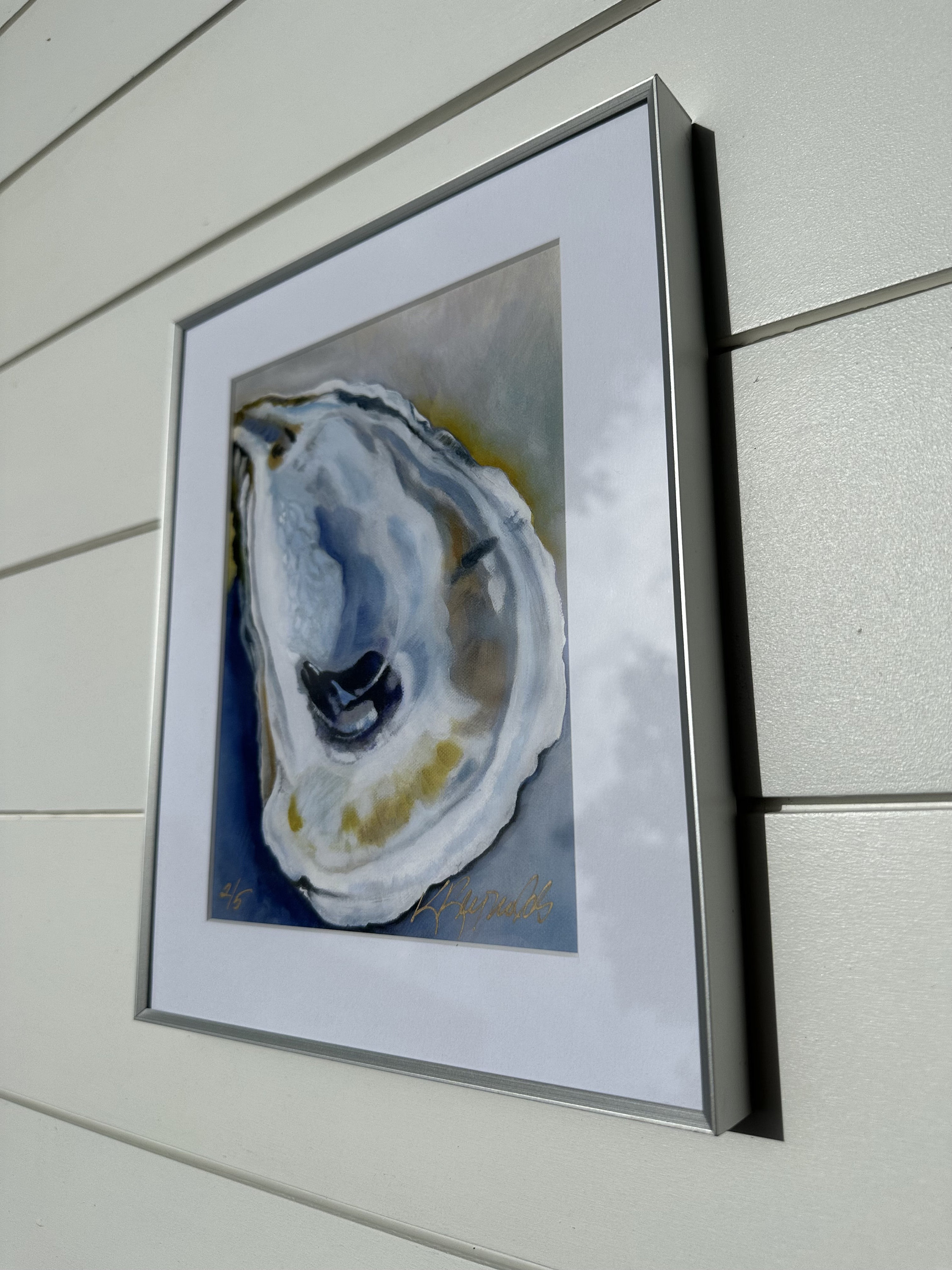 Oyster Shell Fine Art Print, oyster Shell on Blue, Oyster Shell Giclee ...