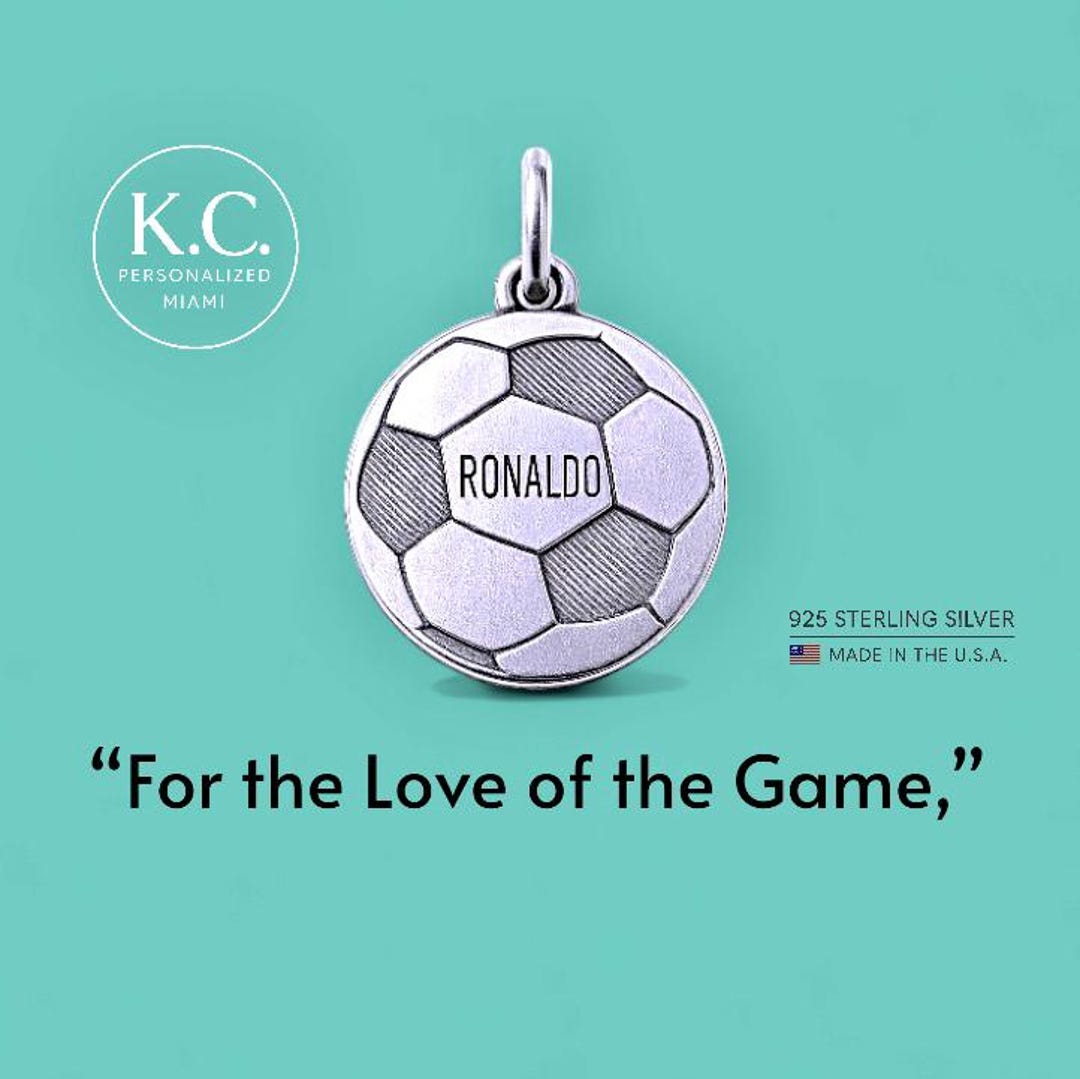 Personalized Sterling Silver Soccer Ball Necklace – Custom Engraved ...