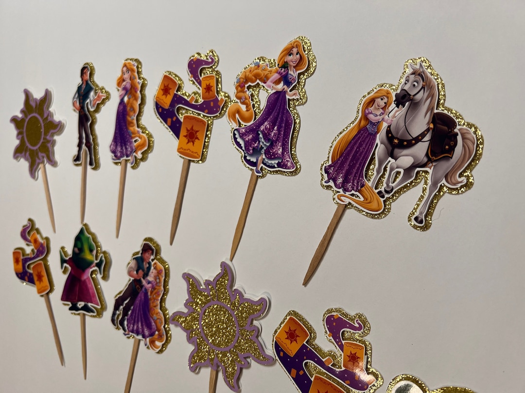 Tangled Cupcake Toppers, Rapunzel Cupcake Toppers, Cupcake Toppers ...