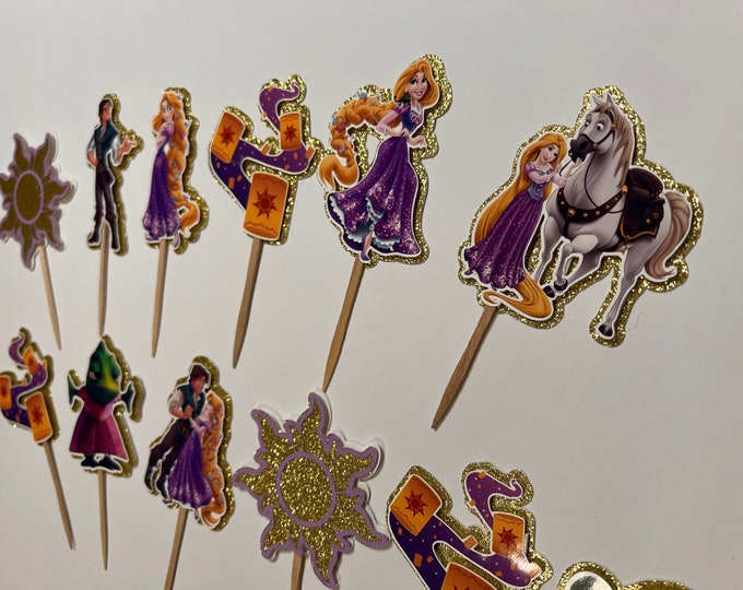 Tangled Cupcake Toppers, Rapunzel Cupcake Toppers, Cupcake Toppers ...