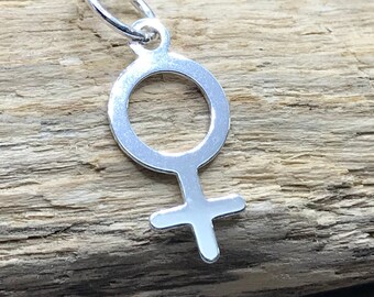 Divine Dainty Female Symbol Necklace • Gift • Sterling Silver Venus ...