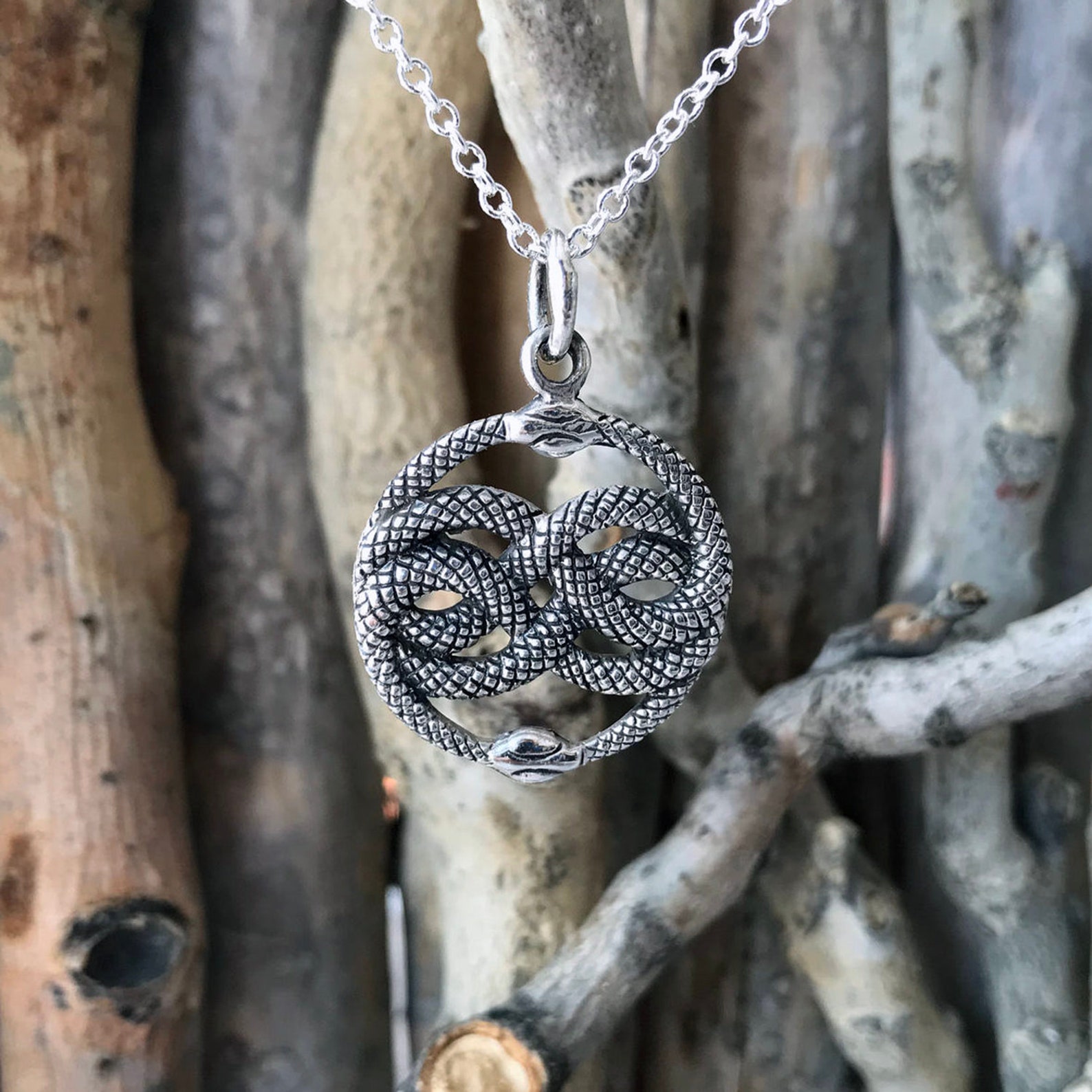 Snake Pendant Necklace Auryn Necklace Infinite Wuivre - Etsy