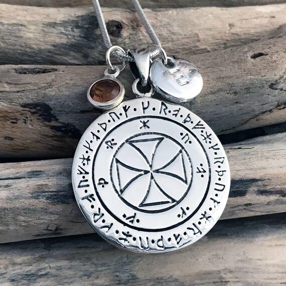 Nordic Runes With Templar Cross Pendant Necklace HDR080 | Etsy