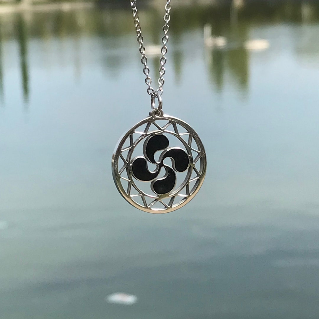 Stainless Steel Lauburu Basque Cross Pendant Necklace - Etsy