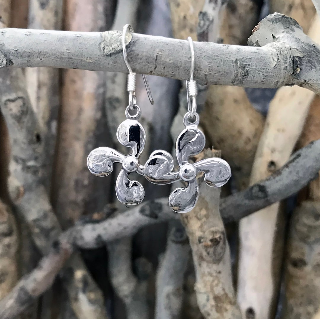 925 Sterling Silver Lauburu Basque Cross Dangle Earrings - Pendiente De ...
