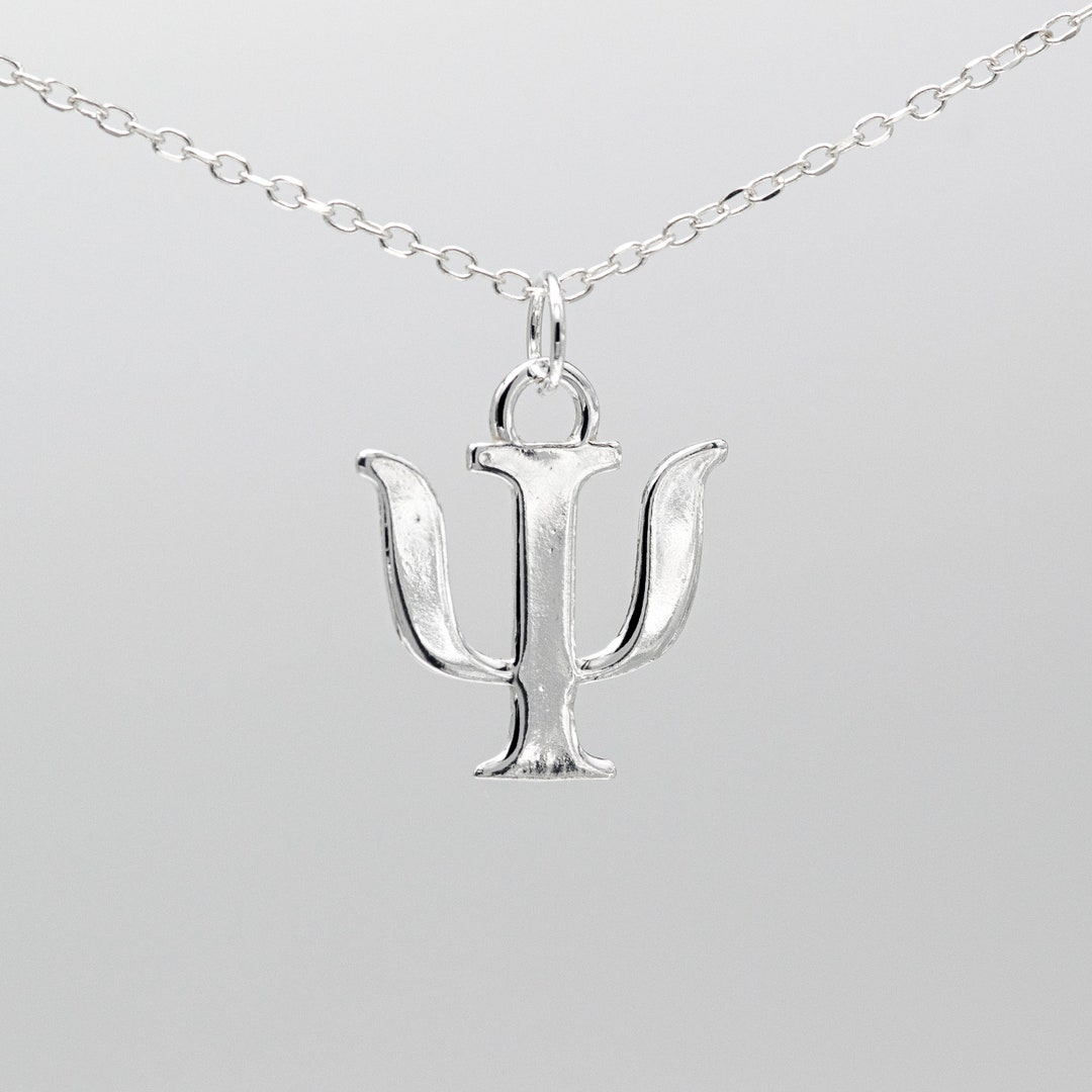 Silver Psi Symbol Pendant Necklace, Sterling Silver Professional ...