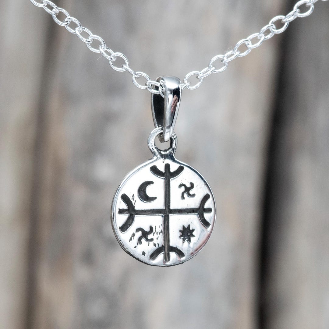 925 Sterling Silver Mapuche Kultrun Pendant Necklace - Etsy