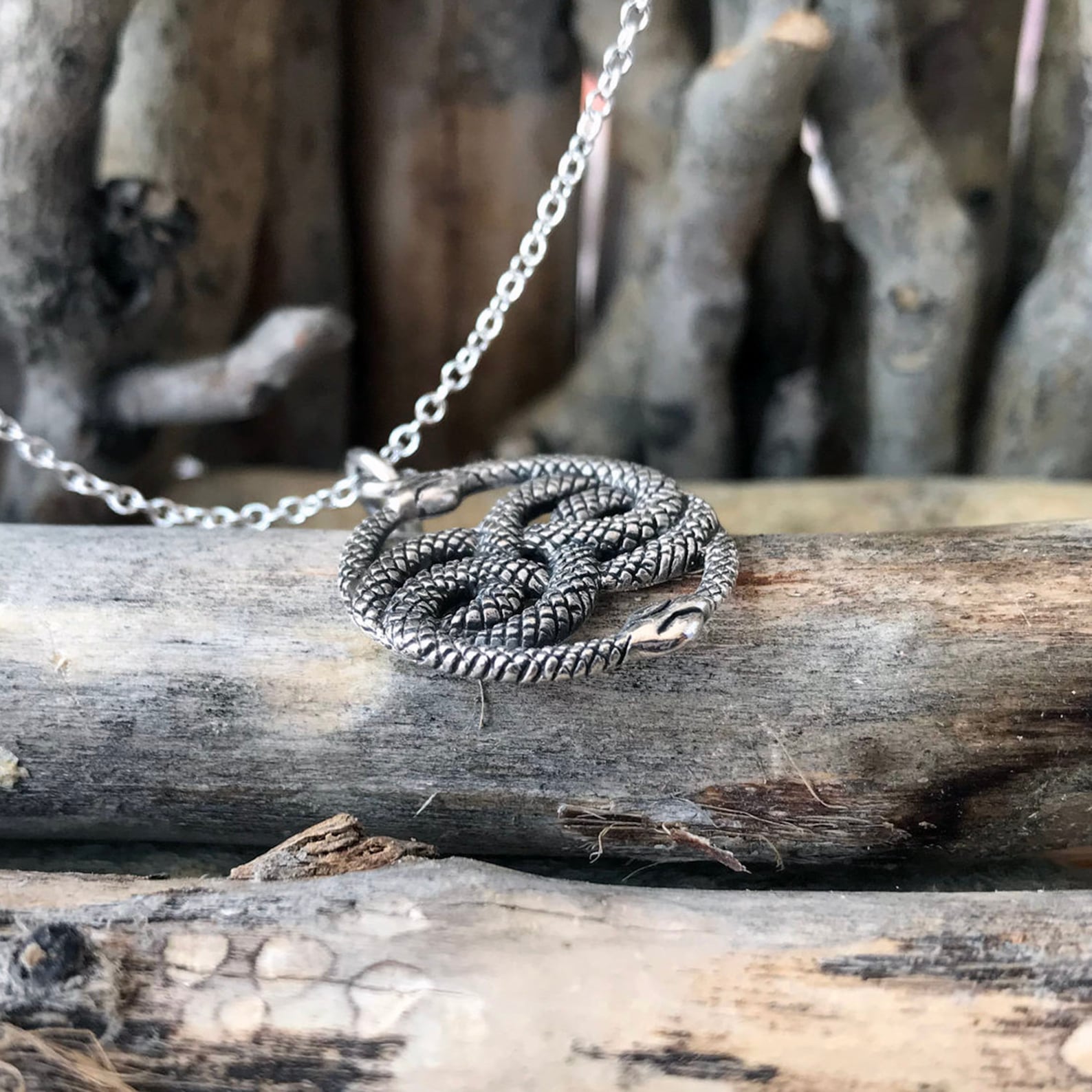 Snake Pendant Necklace Auryn Necklace Infinite Wuivre - Etsy