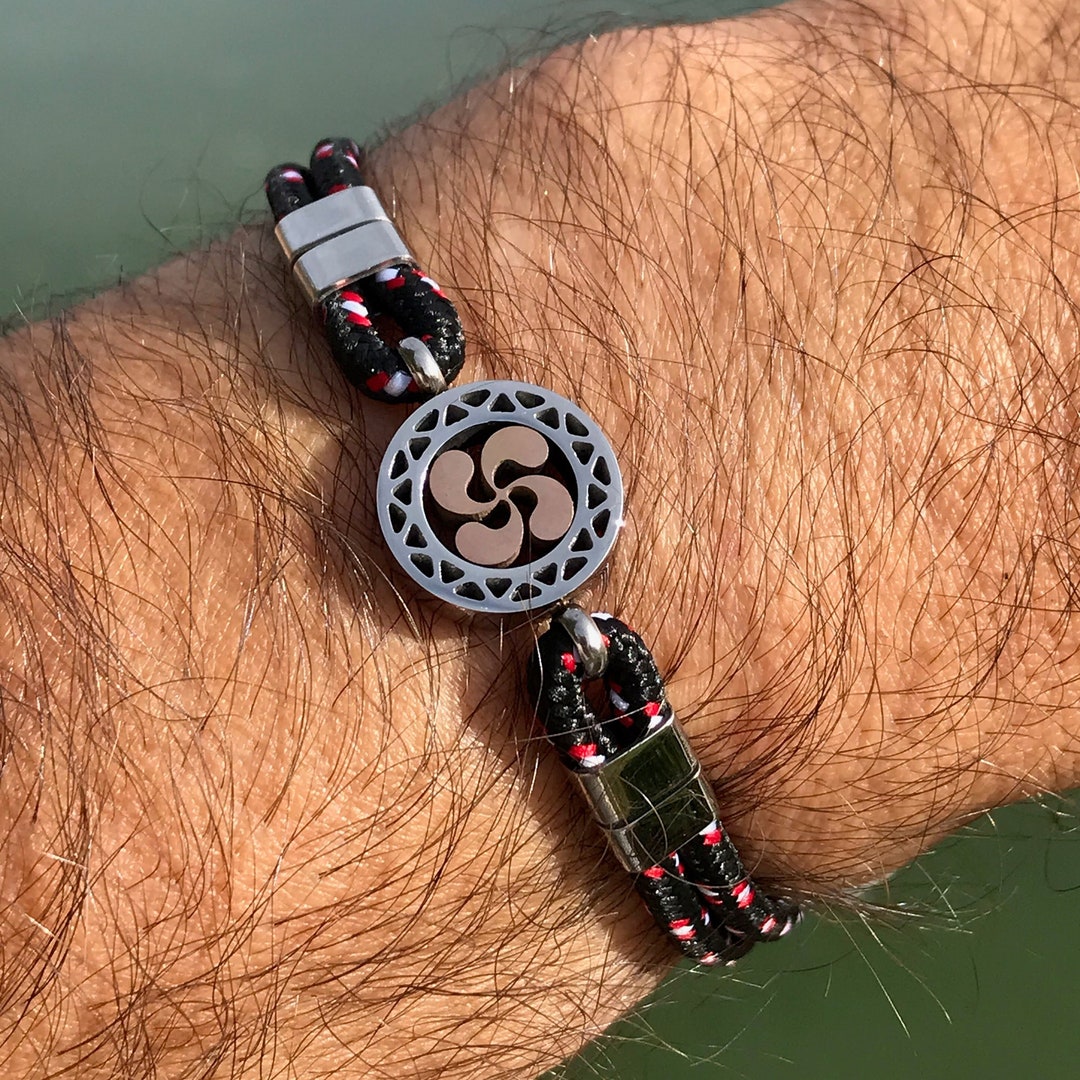 Basque Lauburu, Basque Cross Bracelet, Lauburu Bracelet, Stainless ...