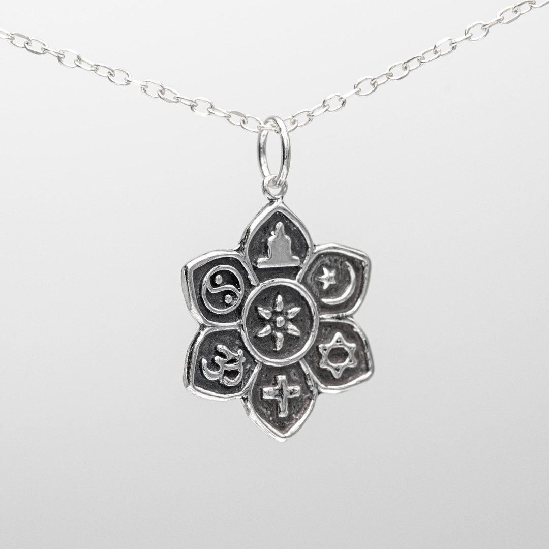 Coexist Necklace, Lotus Flower Necklace, Christian Jewelry, Buddhist ...