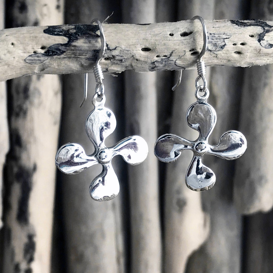 925 Sterling Silver Lauburu Basque Cross Dangle Earrings - Pendiente De ...