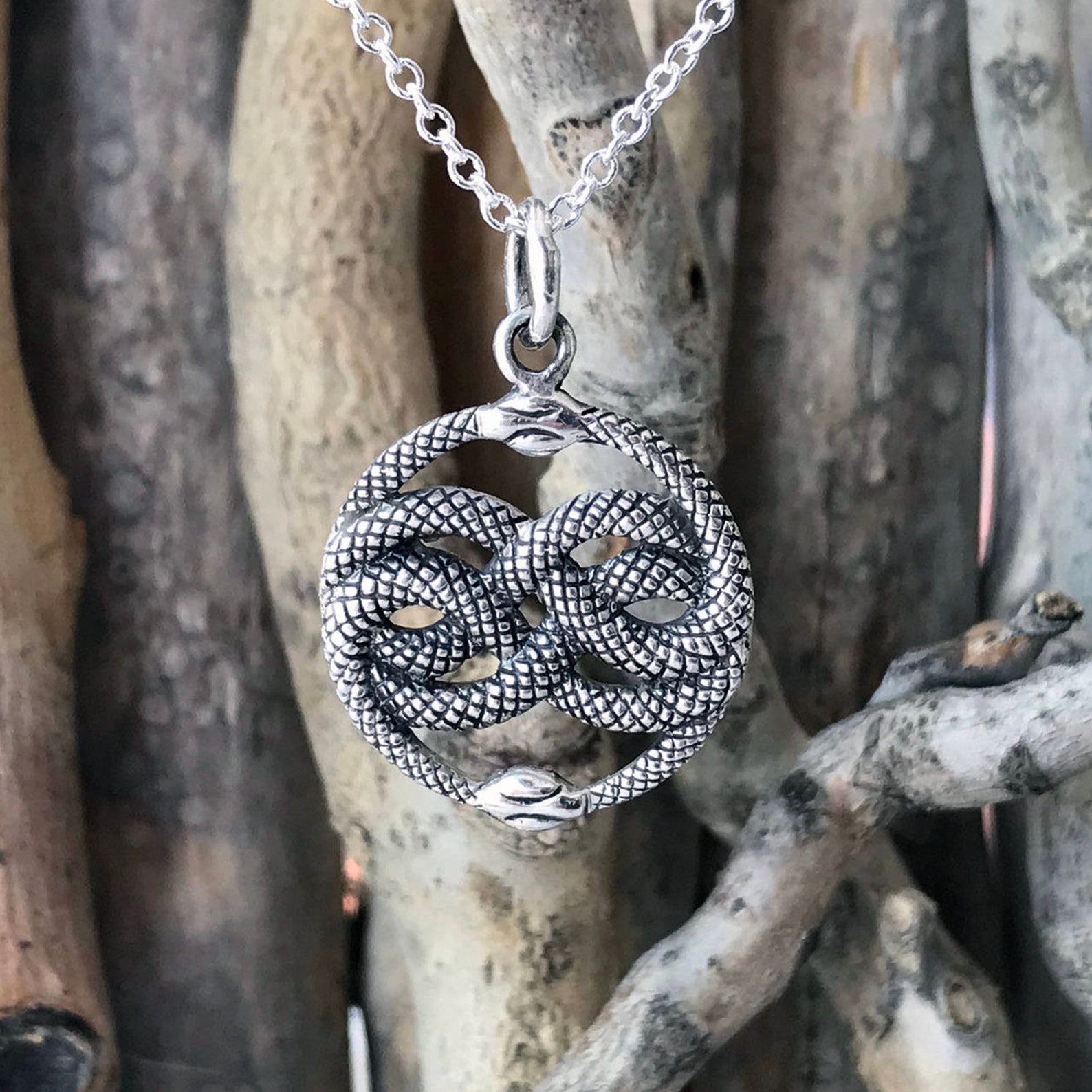 Snake Pendant Necklace Auryn Necklace Infinite Wuivre - Etsy