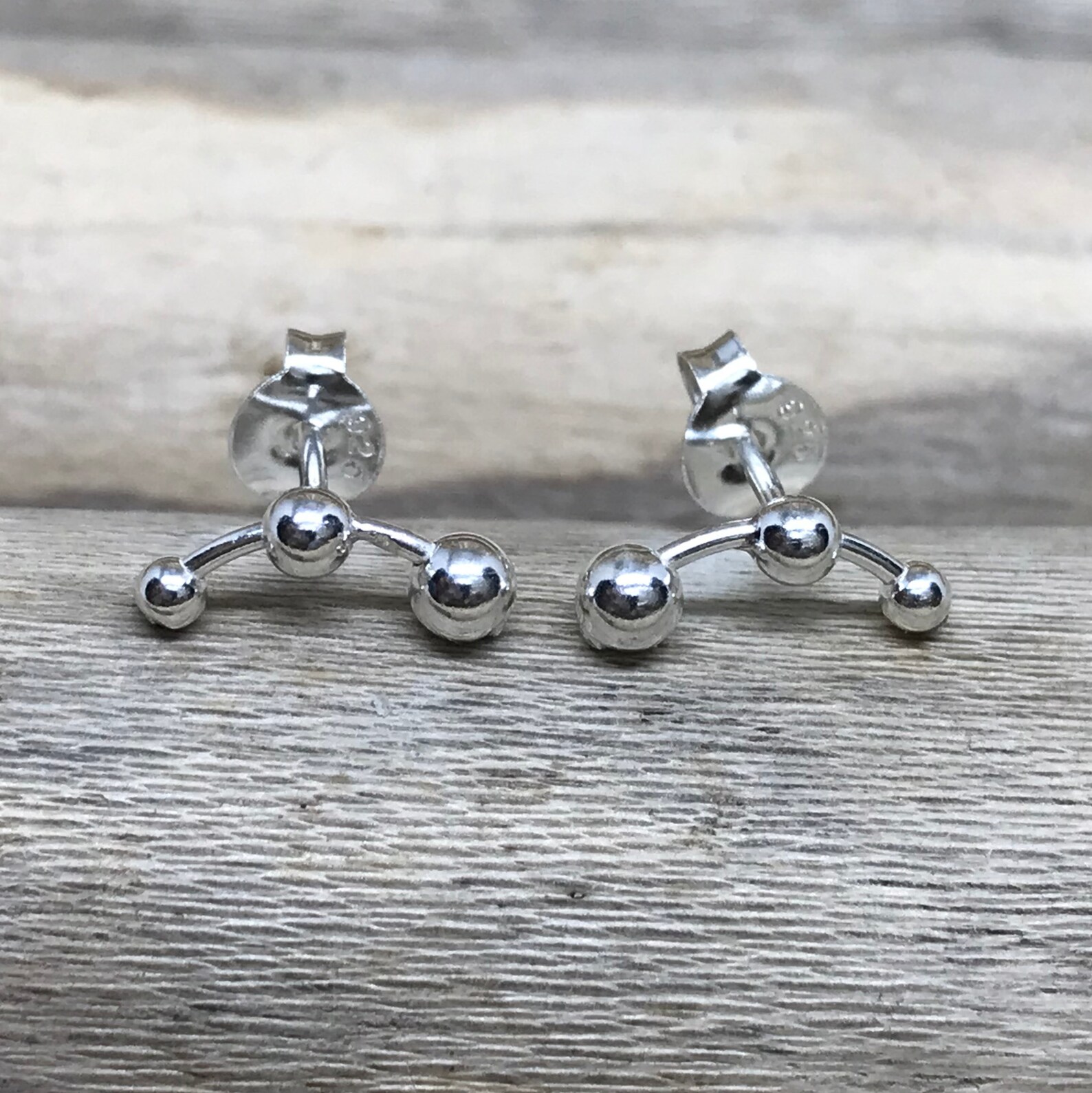 Ear Cuff Earrings Small Silver Balls Balls Stud Earrings | Etsy