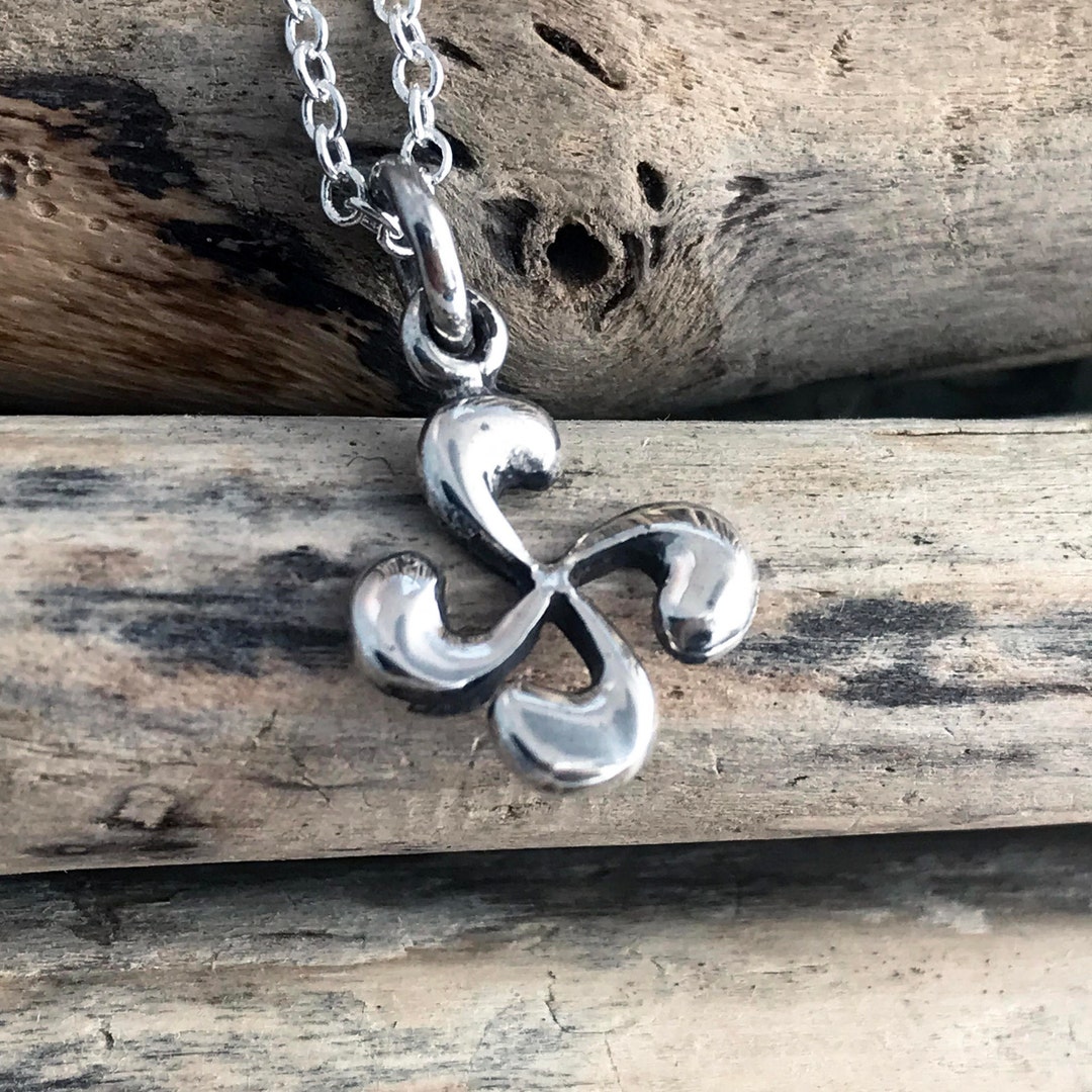 925 Sterling Silver Lauburu Basque Cross Pendant Necklace VTS050 - Etsy