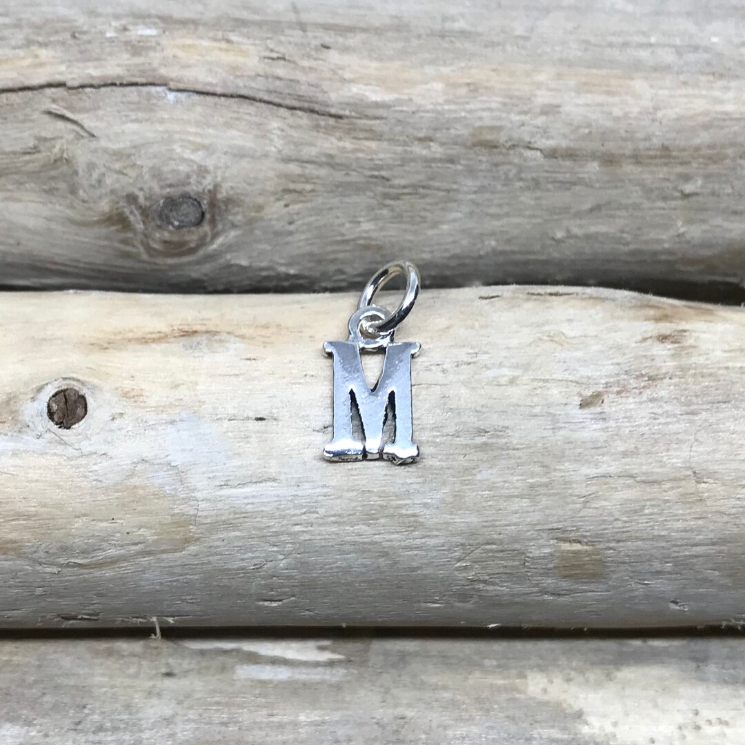 925 Sterling Silver Letter M Charm, Sterling Silver M Charm, Initial ...