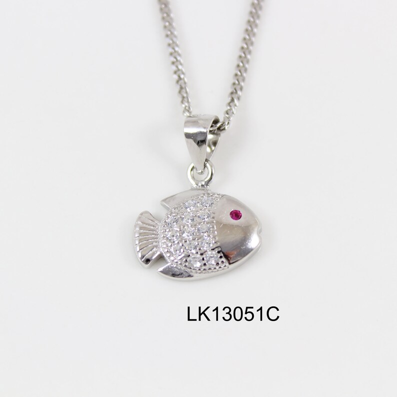 Sterling Silver Small Tropical Fish Necklace Nature Aquarium - Etsy