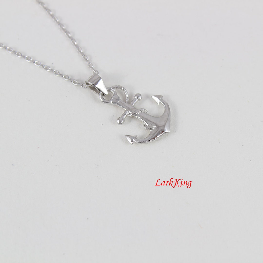Sterling Silver Anchor Necklace, Rope Anchor Necklace, Anchor Cross ...