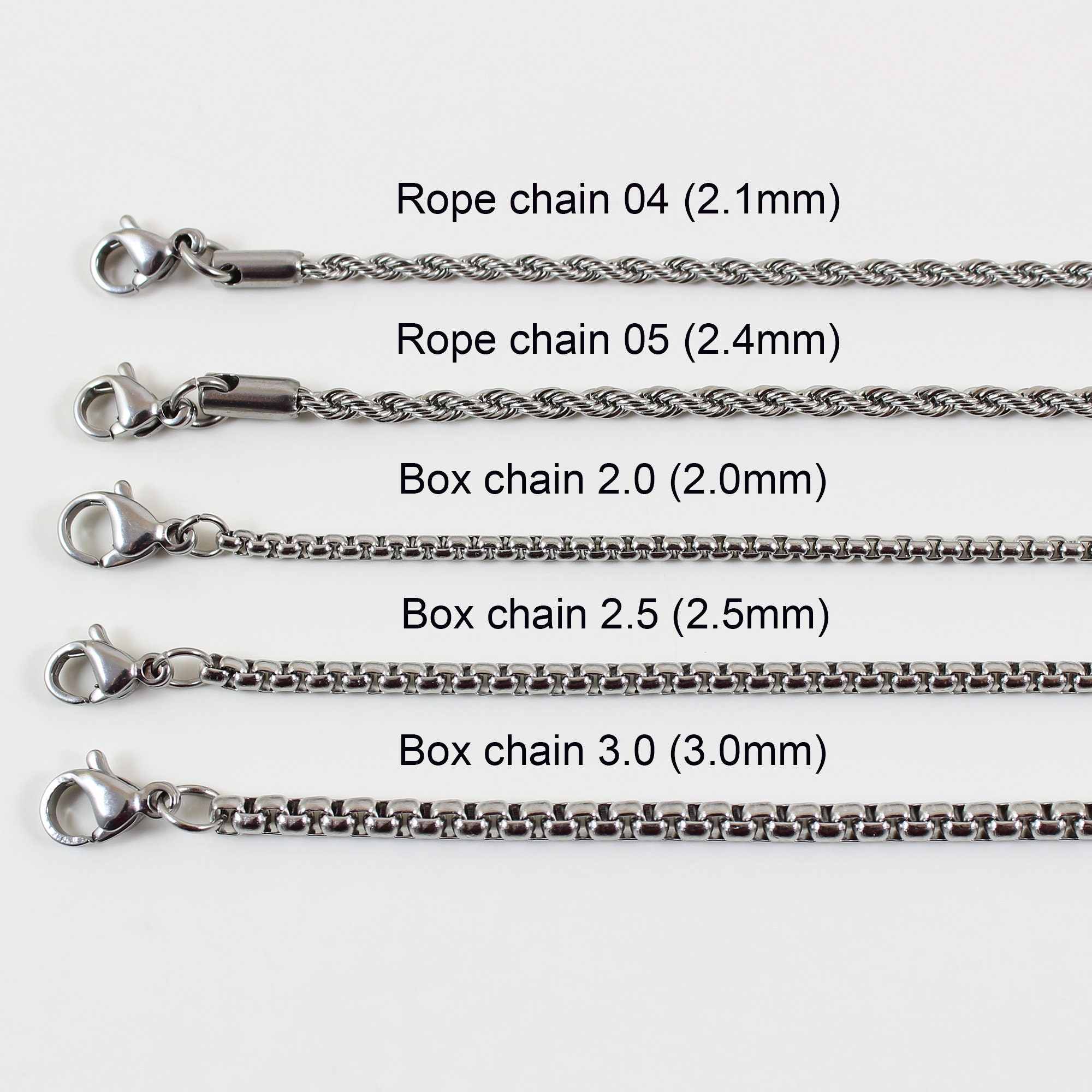 Stainless Steel Chain Cable Chain Wheat Chain Rope Chain - Etsy Canada