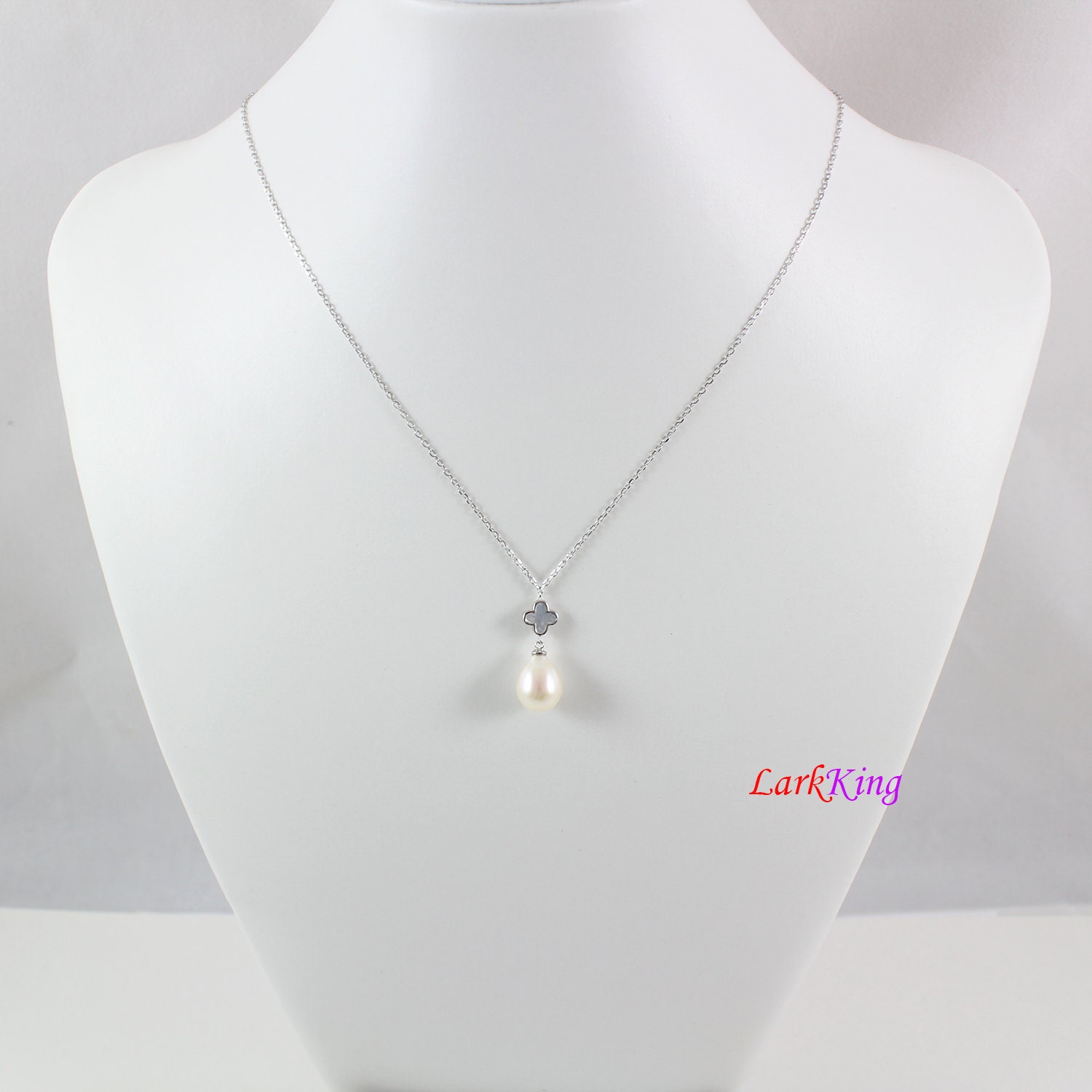 Sterling Silver Pearl Necklace and Earring Set,pearl Necklace,pearl ...
