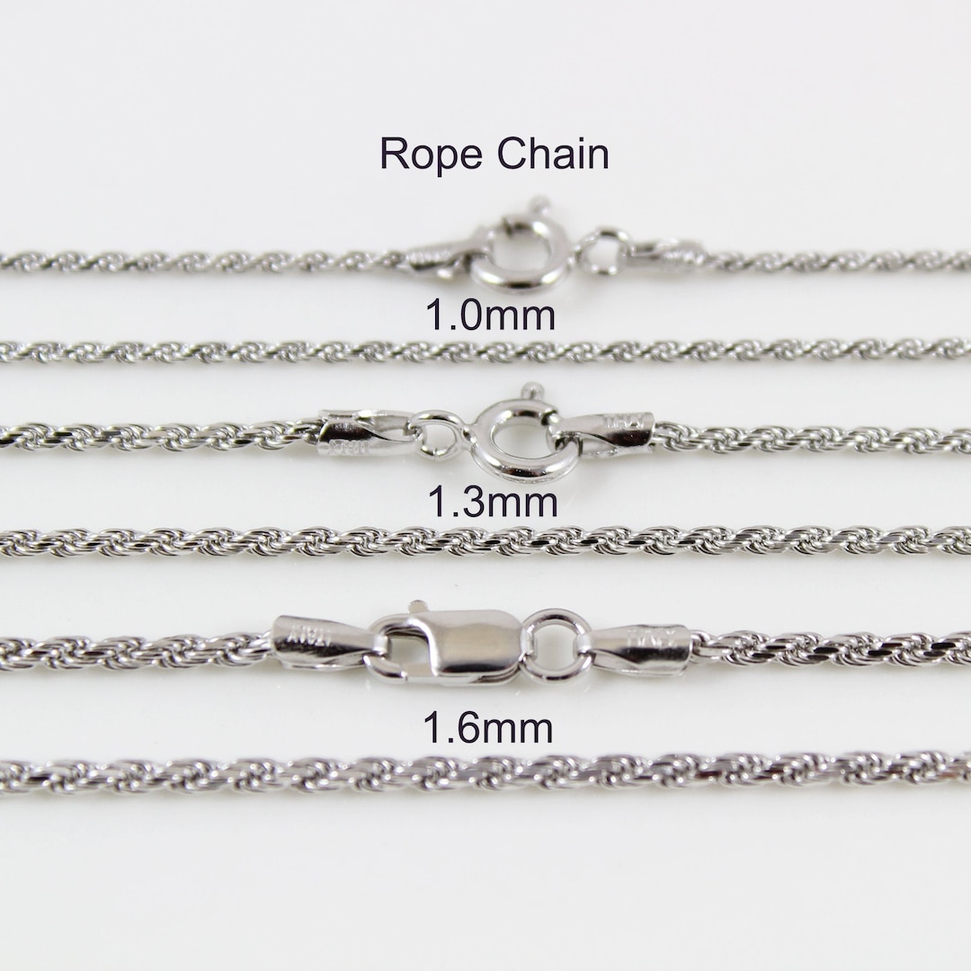 925 Sterling Silver Rope Chain, Silver Chain, Chain Necklace for Men ...