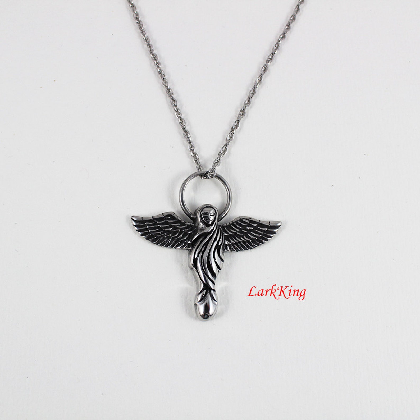 Collar de ángel robado colgante de ángel de alas extendidas | Etsy