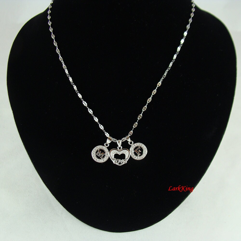 Sterling Silver Heart Necklace Love Necklace Personalized | Etsy