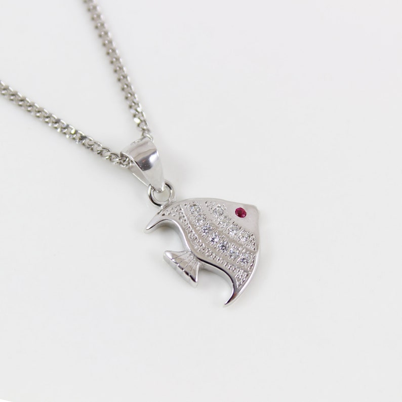 Sterling Silver Small Tropical Fish Necklace Nature Aquarium - Etsy