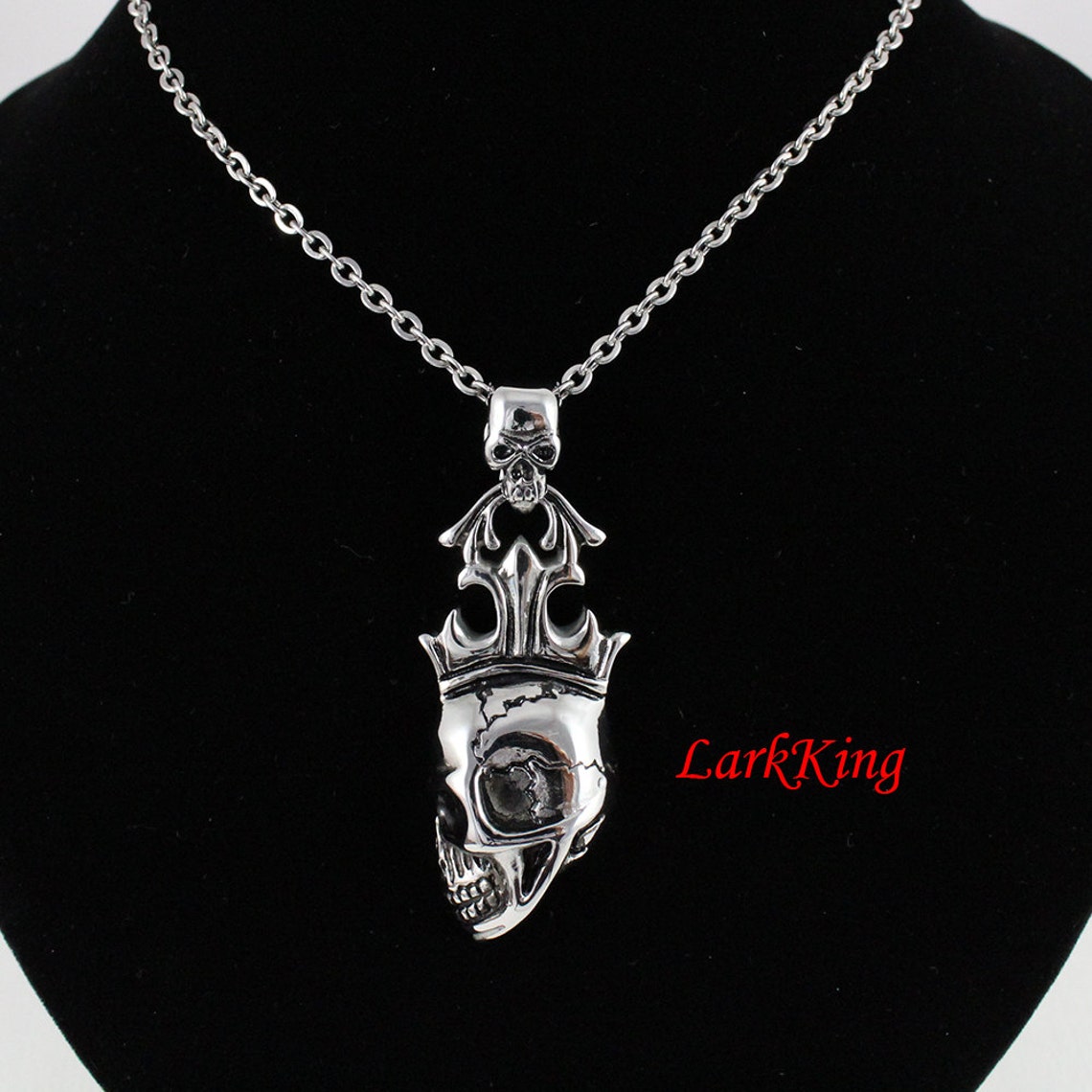 Skull Necklace Skeleton Necklace Skull Pendant Stainless | Etsy