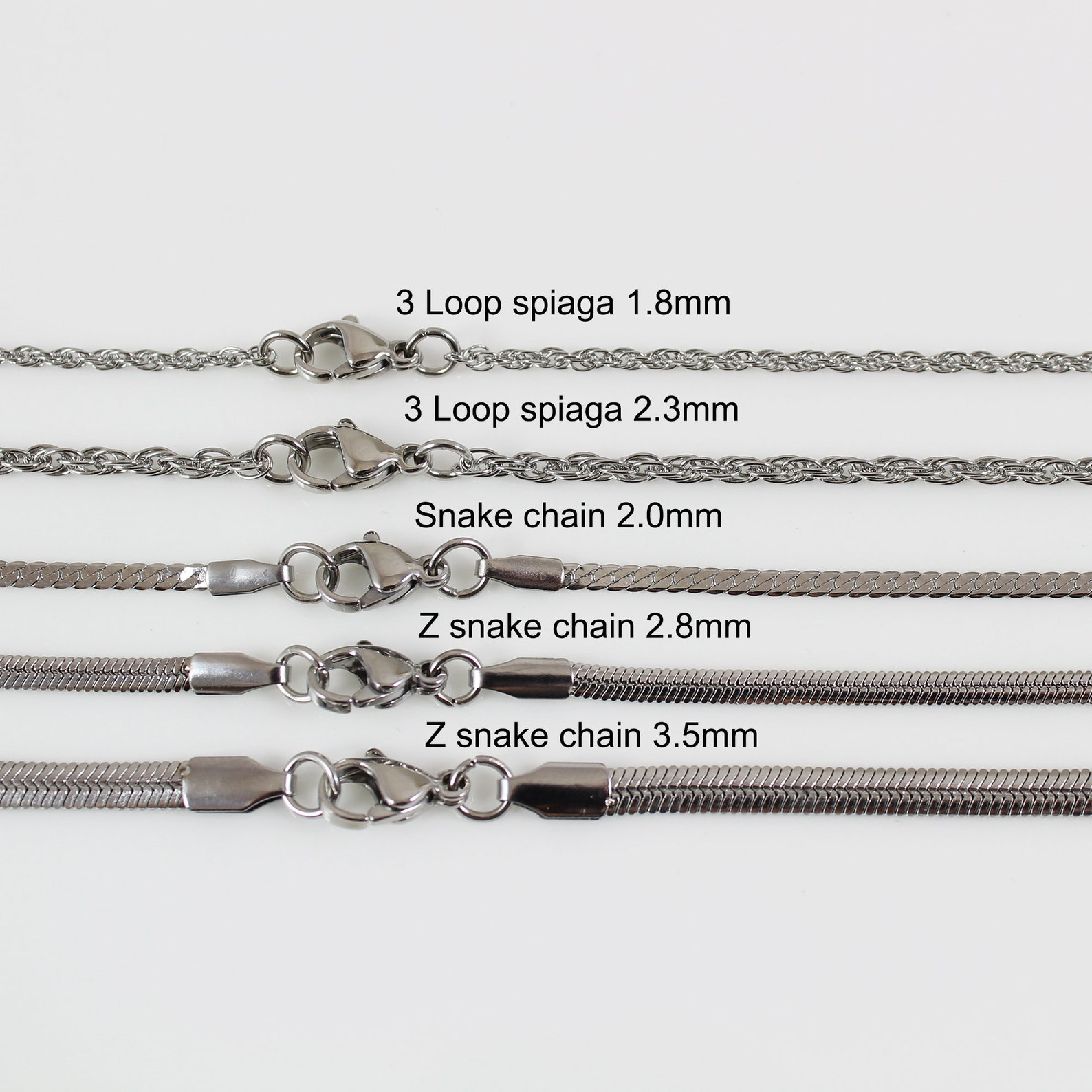 Stainless Steel Chain Cable Chain Wheat Chain Rope Chain - Etsy Canada