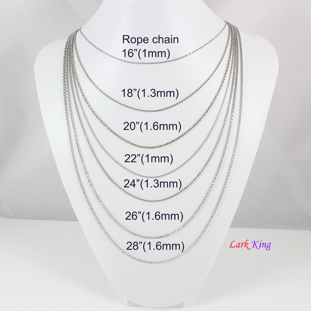 925 Sterling Silver Necklace Chain, Silver Chain Necklace, Rope Chain ...