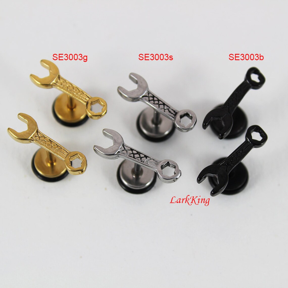 Wrench Stud Earrings Tool Stud Earrings Black Stud Earrings - Etsy