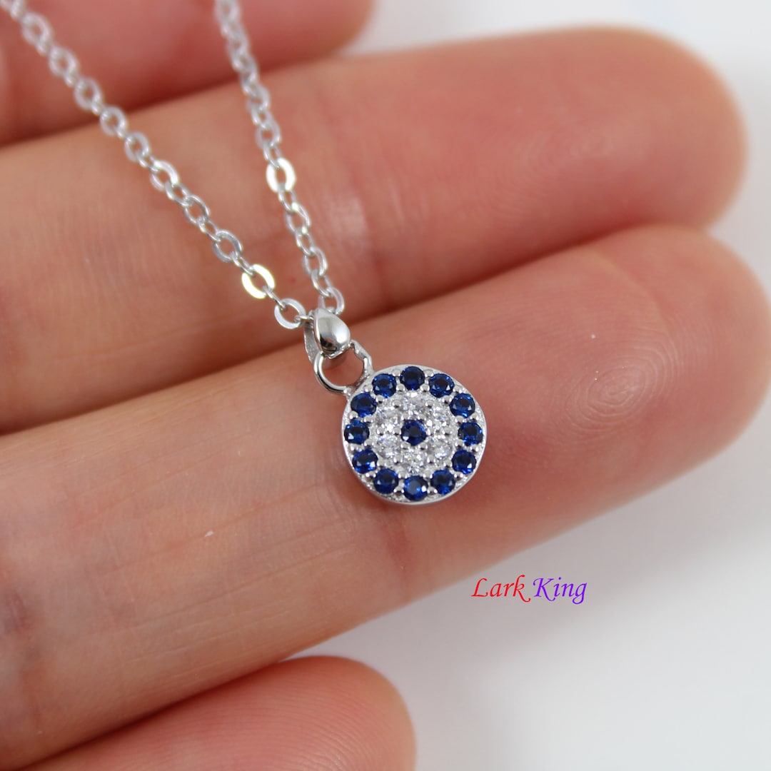 Sterling Silver Clock Necklace, Dainty CZ Analogue Clock Charm Necklace ...