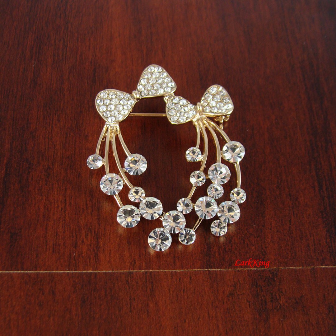 Bow Brooch, Bow Jewelry, Wedding Gift, Bridesmaid Gift, Wedding Favor ...
