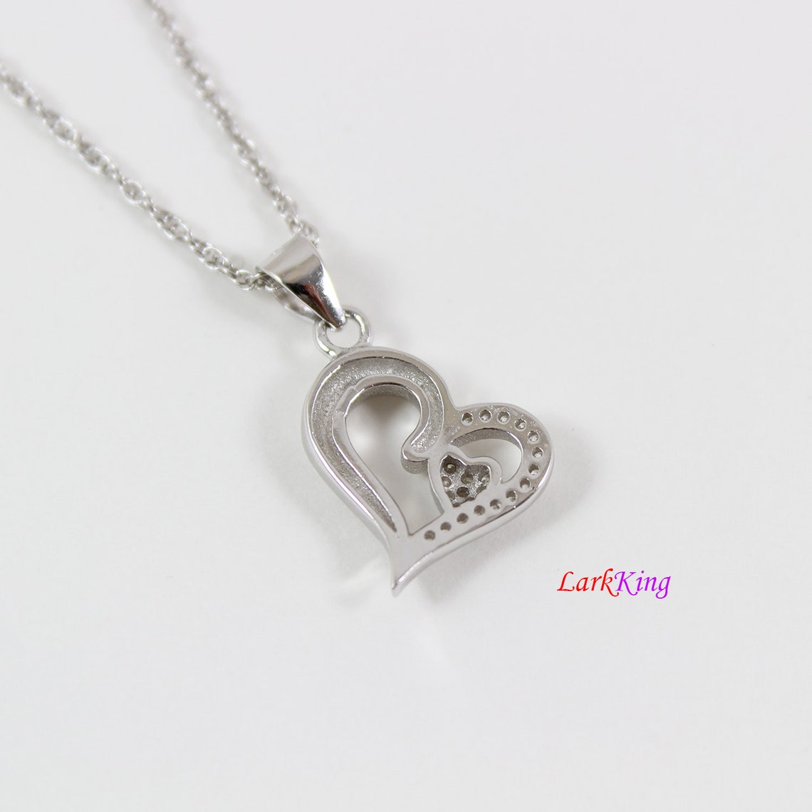 Sterling zilveren hart ketting, moeder en dochter ketting, dubbele ...