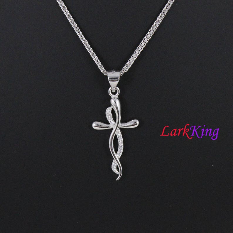 Sterling Silver Infinity Cross Necklace Infinity Necklace - Etsy