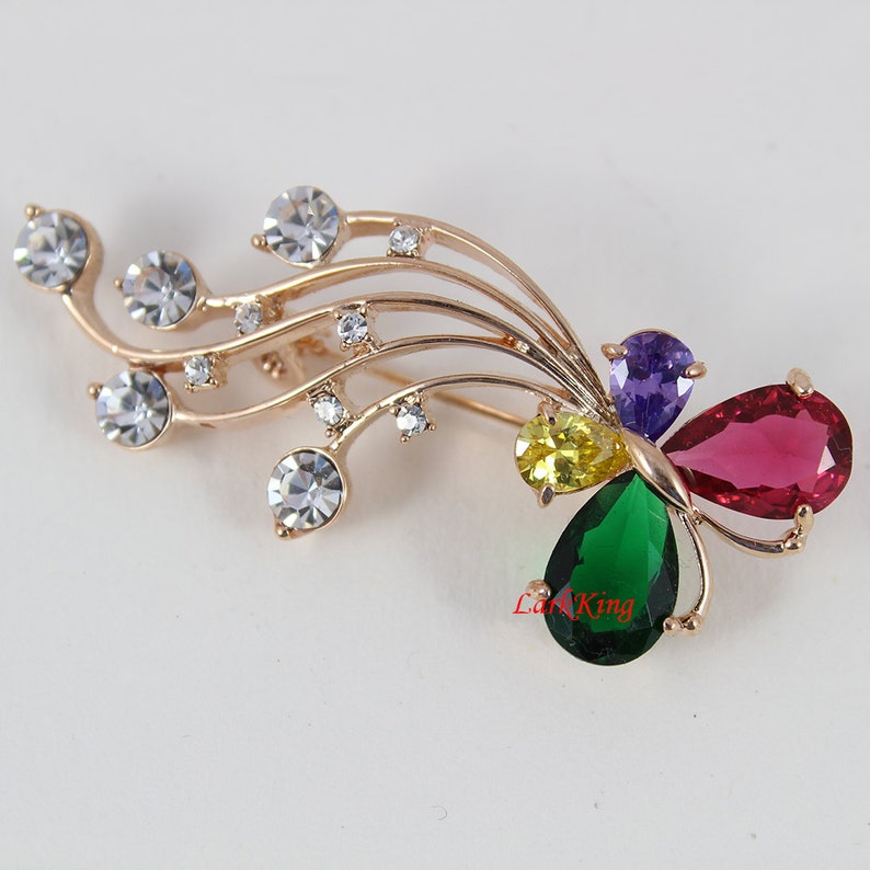 Brooch Butterfly Brooch Crystal Brooch Unique Brooch Women - Etsy