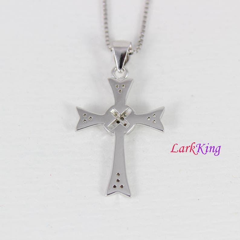 Sterling Silver Cross Necklace Double Cross Necklace - Etsy