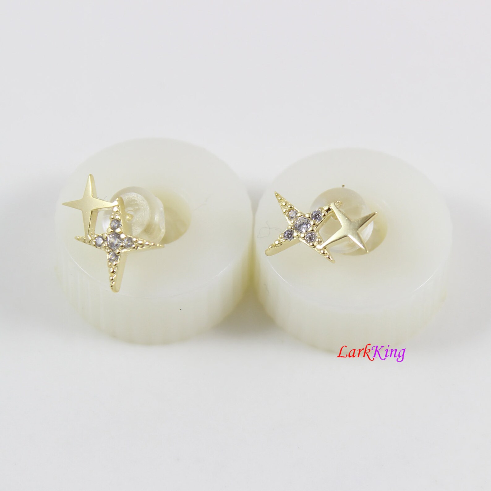 14K Gold Filled Sterling Silver Stud Earrings, Quintile Stud Earrings ...