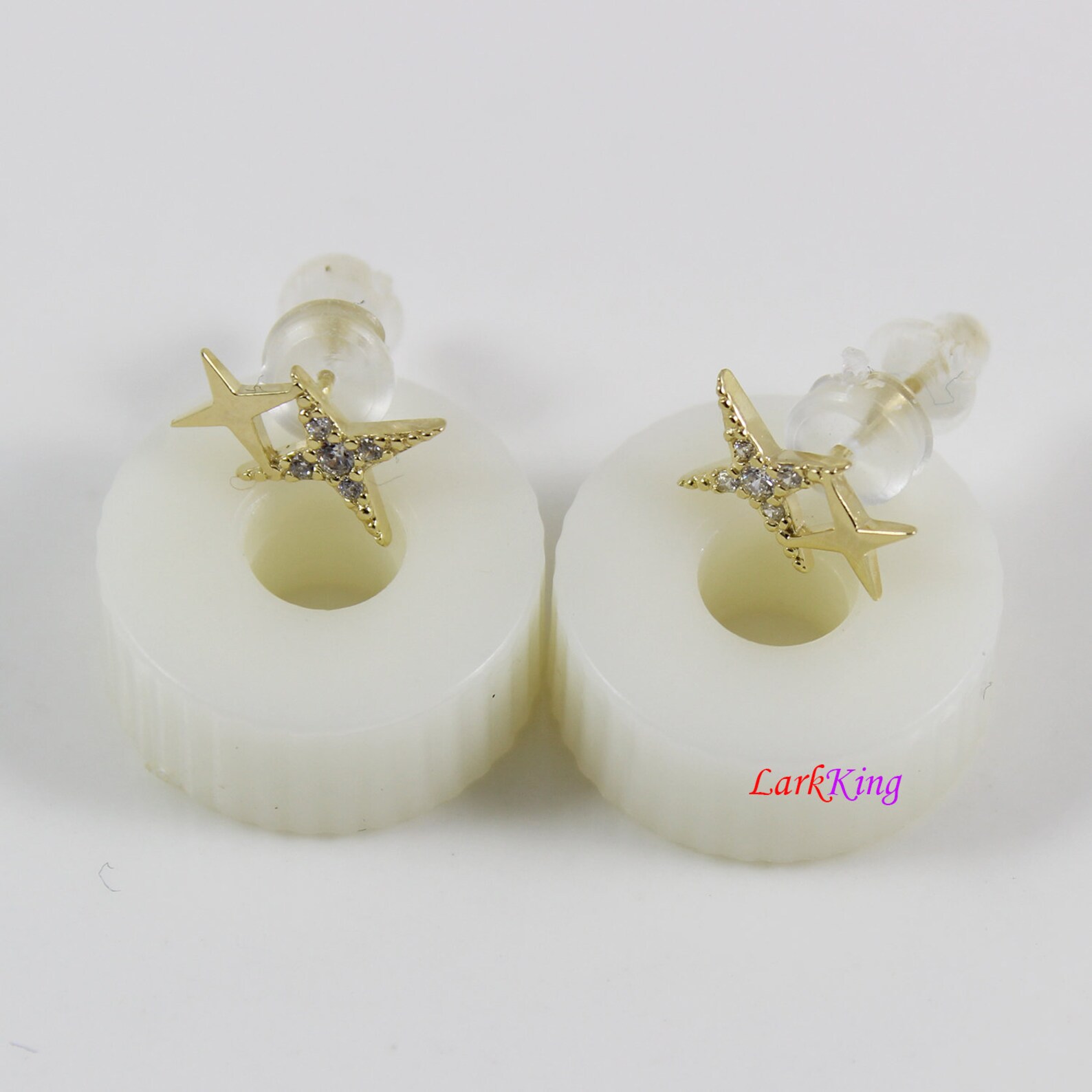 14K Gold Filled Sterling Silver Stud Earrings, Quintile Stud Earrings ...