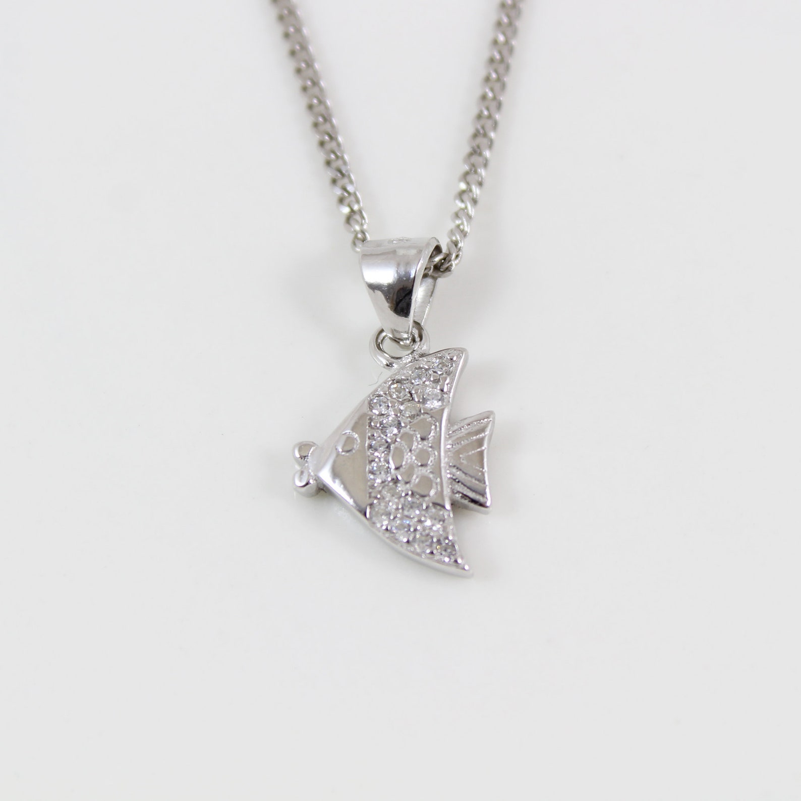 Sterling Silver Small Tropical Fish Necklace Nature Aquarium - Etsy