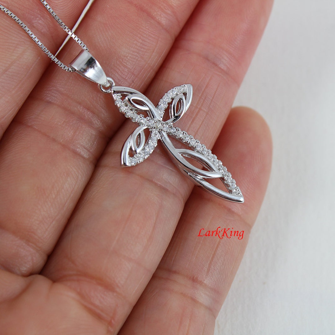 Infinity Cross Necklace, Sterling Silver Cross, Girl Cross, Silver ...