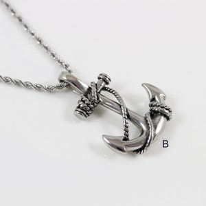 Double Sided Anchor Rope Necklace, Nautical Necklace, Rope Anchor ...