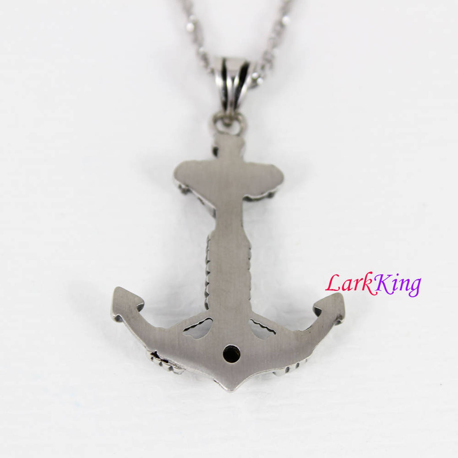 Stainless Steel Rope Anchor Necklace, Cross Anchor Pendant, Sailor ...